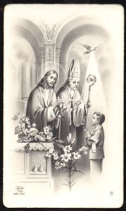 Estampa Religiosa: "Sacraments - First Communion, Confirmation", Eb ...