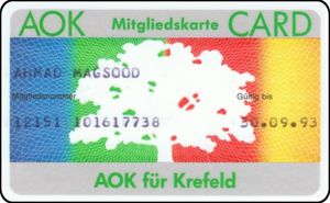 Functional Card: Mitgliedskarte (Insurance, Germany, Federal Republic ...