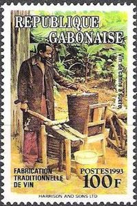Stamp: Sugar-cane wine (Gabon) (Traditional Wine Making) Mi:GA 1152,Sn ...