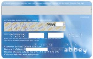 Bank Card: abbey - Credit Card (Abbey National, United Kingdom of Great ...