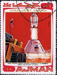 Stamp: Mars Landing Module Returns Astronauts to Rombus Parent ...