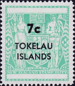Sello: Surcharged in Black (Tokelau(Stamps of New Zealand) Mi:TK S6,Sn ...