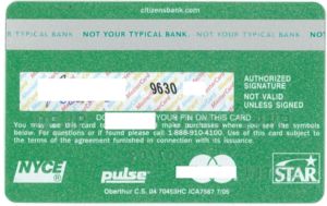 Bank Card: Citizens Bank Green (Citizens Bank, United States of ...