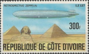 Stamp: "Graf Zeppelin LZ127" (1928-1937) over Sphinx and Pyramids ...