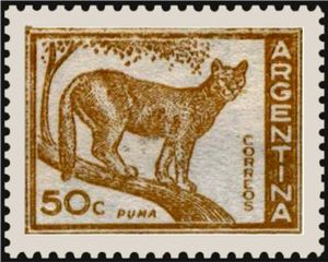 Stamp: Puma (Felis concolor) (Argentina(Personalities and Landscapes ...