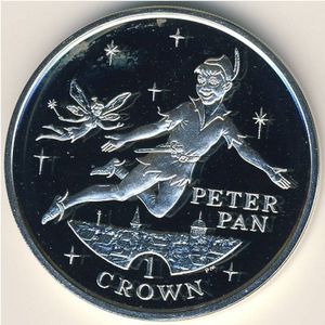 Moneda: 1 Crown (Peter Pan - Silver edition) (Gibraltar(1998~2018 - 4th ...