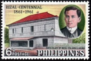 Stamp: Rizal birthplace at Calamba Laguna (Philippines(José Rizal (1861 ...