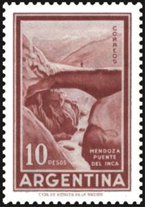 Stamp: Inca Bridge, Mendoza (Argentina(Personalities and Landscapes ...