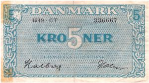 Banknote: 5 Kroner (Denmark(1944-1962 Issue) Wor:P-35f.7