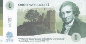 Banknote: 1 Lewes Pound (Fantasieausgaben) (British Local Currency) Col ...