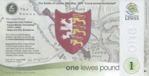 Banknote: 1 Lewes Pound (Fantasieausgaben) (British Local Currency) Col ...