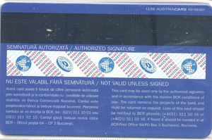 Bank Card: BCR Maestro (Banca Comerciala Romana, RomaniaCol:RO-MS-0013.07