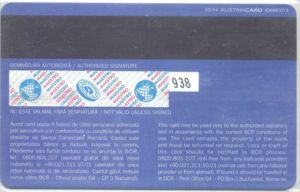 Bank Card: BCR Maestro (Banca Comerciala Romana, RomaniaCol:RO-MS-0013.14