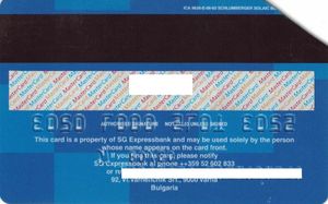 Bank Card: SG Expressbank MasterCard Blue - 06-03 (SG Expressbank ...
