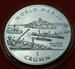Coin: 1 Crown (World War II. Maltese convoy) (Gibraltar) (G80 - One ...