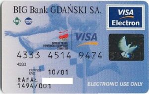 Bank Card: Visa Elektron (Big Bank, PolandCol:PL-VE-0132.01