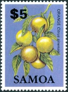 Stamp: Orange (Citrus sinensis) (Samoa(Fruits) Mi:WS 534,Sn:WS 618,Yt ...