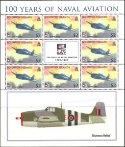 Stamp: Grumman Hellcat (Solomon Islands) (100 Years of Naval Aviation ...