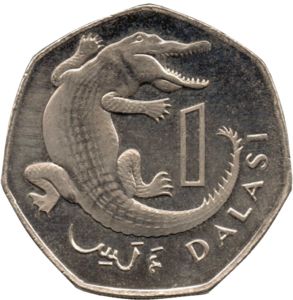 Coin: 1 Dalasi (Magnetic) (Gambia(1971~Today - Circulation) WCC:km59a
