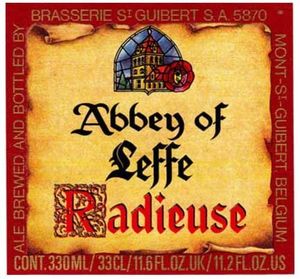 Drink Label: Abbey of Leffe Radieuse (Brouwerij Hoegaarden (InBev ...