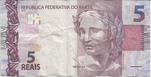 Banknote: 5 Reais (Brazil(2003-2020 Issue) Wor:P-253c