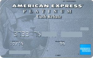Bank Card: American Express Platinum Cash Rebate CA (AMEX Bank Of ...