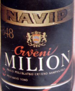 Drink Label: Crveni Milion (Navip, YugoslaviaCol:YU-SPARW-000001