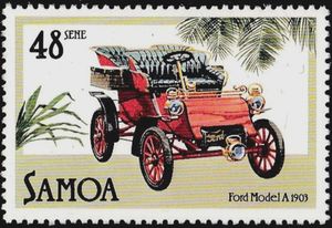Stamp: Ford Model A (1903) (Samoa(Old Cars) Mi:WS 557,Sn:WS 641,Yt:WS ...