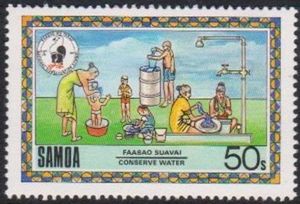 Stamp: Conservation of water (Samoa(National programme to conserve ...