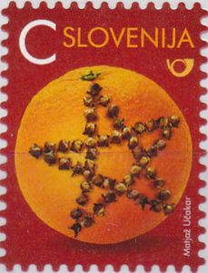 Stamp: Orange with Cloves (Slovenia(New Year 2016) Mi:SI 1226,Yt:SI ...