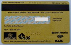 Bank Card: Gold Check Card (Bank of America, United States of America ...