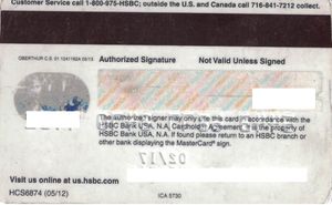 Bank Card: Hsbc (HSBC Bank USA, United States of America) Col:US-MC-0109
