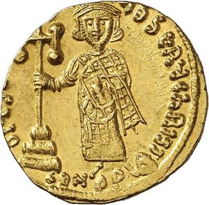 Moeda: 1 Solidus (Império Bizantino(0685~0695 - 25th Emperor Justinian ...