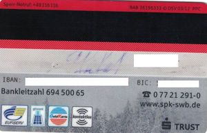 Bank Card: Sparkasse Schwarzwald-Baar (Sparkasse Schwarzwald-Baar ...