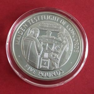 Coin: 5 Pounds (40th Anni.Concorde. First flight, 1969) (Gibraltar ...