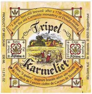 Drink Label: Karmeliet Tripel (Brouwerij Bosteels, BelgiumCol:BE-BEER ...