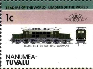 Stamp: Class E94 CO-CO 1940 Germany (Tuvalu, Nanumea(Island NANUMEA ...