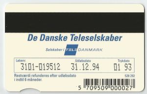 Phonecard: Coins (Fyns Telefon, Denmark(Fyn Definitive) Tel:TDFD004D