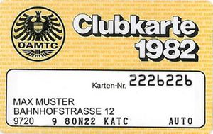 Functional Card: ÖAMTC - Clubkarte 1982 (Car Assistance and Auto Clubs ...