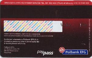 Bank Card: Business Debit (Polbank EFG, PolandCol:PL-MC-0202
