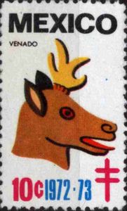 Stamp: Venado (Mexico: Cinderella Stamps(Anti-TBC 1972: Aztec and Mayan ...