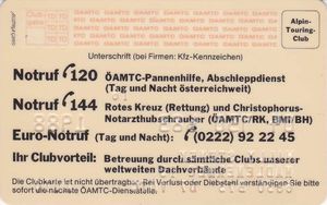 Functional Card: ÖAMTC - Clubkarte 1988 (Car Assistance and Auto Clubs ...