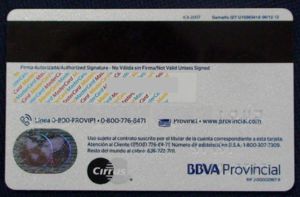 Bank Card: BBVA Provincial - Platinum (Banco Provincial, VenezuelaCol ...