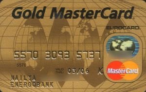 Bank Card: Gold MasterCard (Energobank, RussiaCol:RU-MC-0642