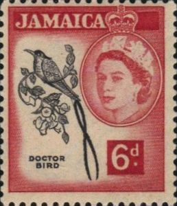 Stamp: Doctor Bird (Trochilus polytmus) (Jamaica(Queen Elizabeth II and ...