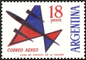 Stamp: Air Mail - Stylized aircraft (Argentina(Stylized Aircraft) Gz ...