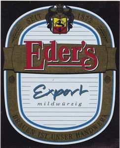Drink Label: Eder's Export (Eder & Heylands Brauerei, Germany, Federal ...