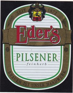 Drink Label: Eder's Pilsener (Eder & Heylands Brauerei, Germany ...