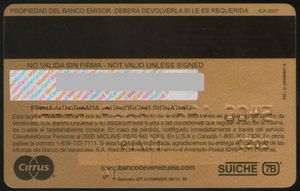 Bank Card: Banco de Venezuela (Banco De Venezuela, VenezuelaCol:VE-MC ...