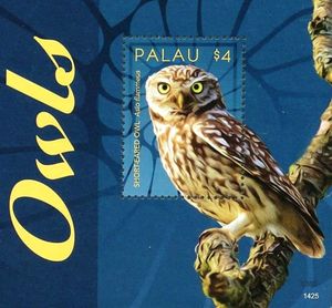Stamp: Short-eared Owl (Asio flammeus) (see Description) (Palau(Owls ...